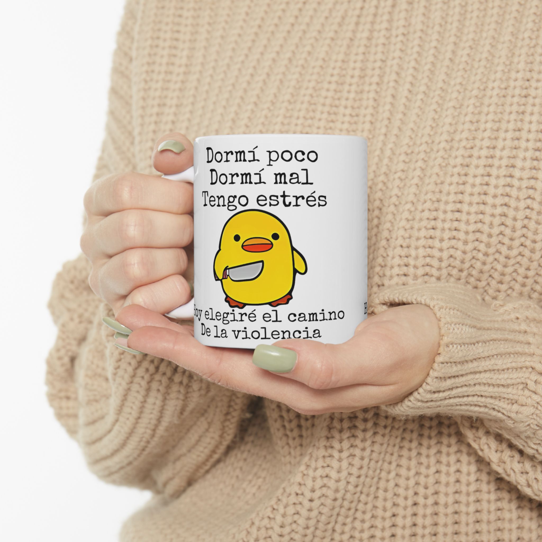 Taza Meme Pollito – Dormí Poco, Dormí Mal - AJsublim