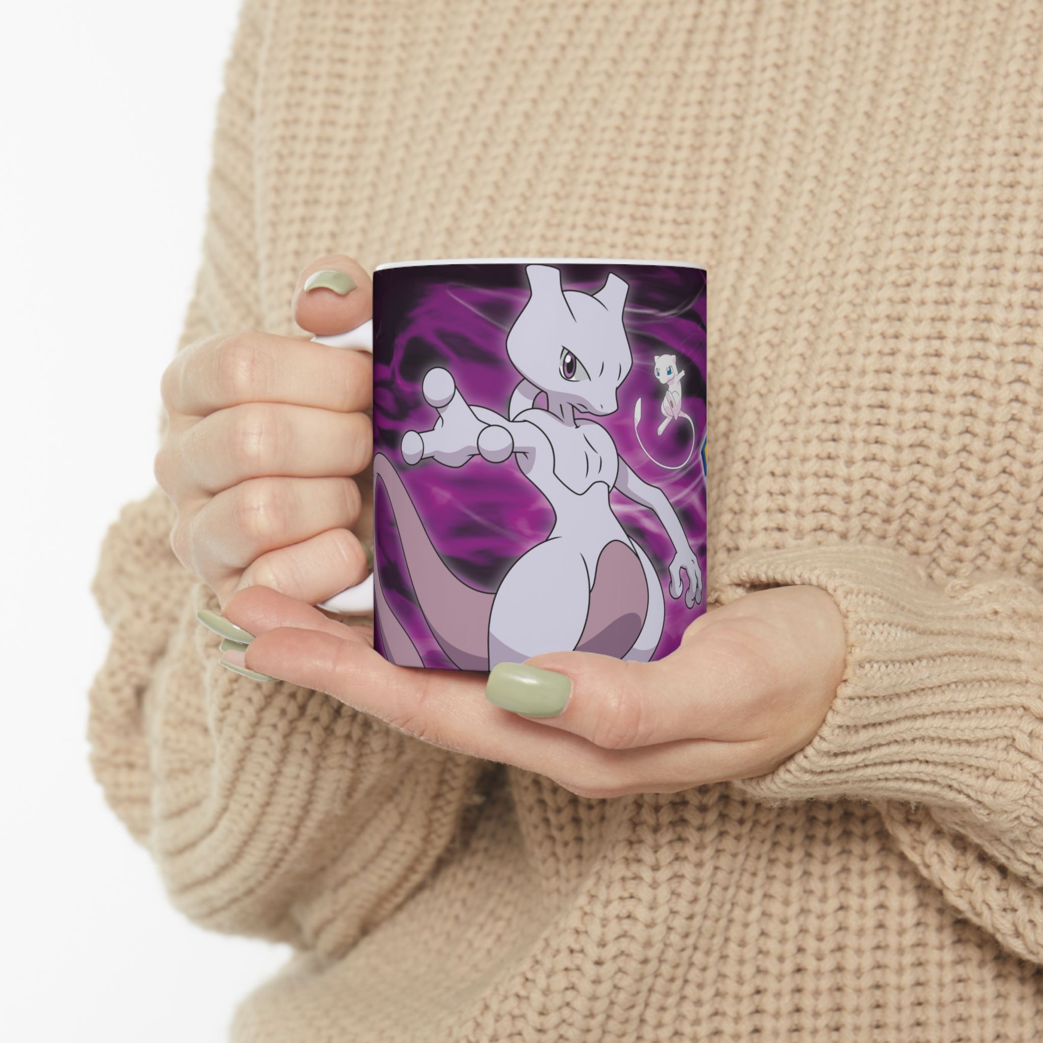 Taza Pokémon Mewtwo - Diseño anime con Mew y Mewtwo - AJsublim
