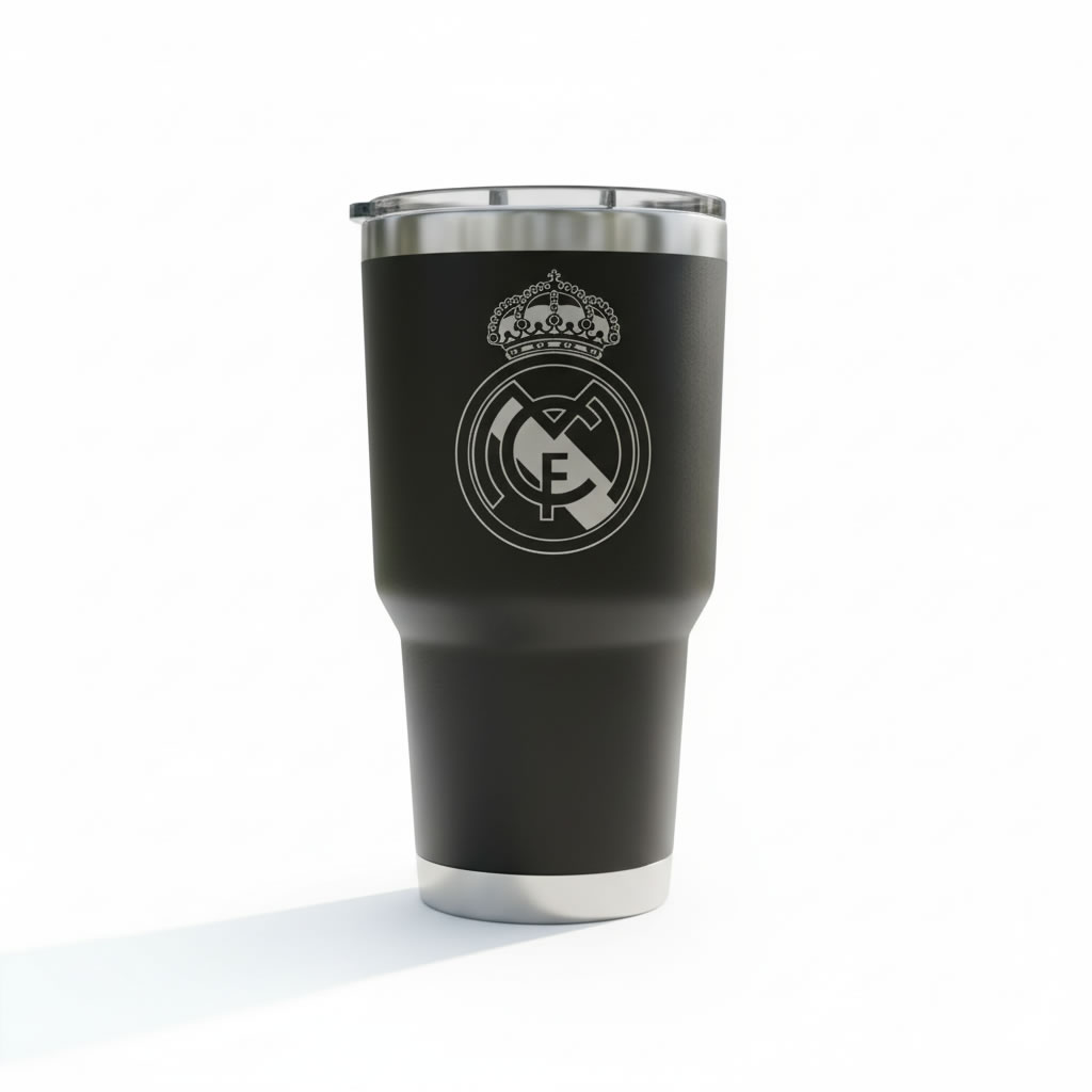 Termo Real Madrid 30oz Personalizado Acero Grabado Láser - AJsublim